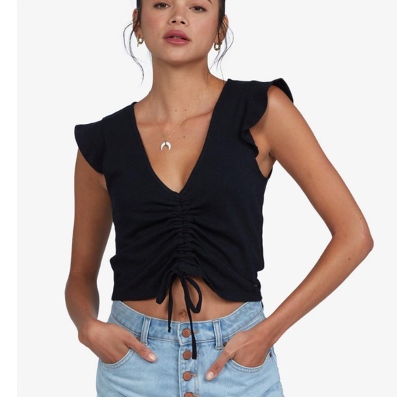 Tops | Navy Blue Butterfly Crop Top By Antistar | Poshmark